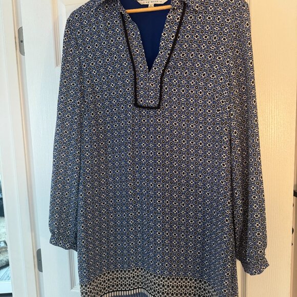Max Studio | Dresses | Max Studio Tunic Dress Stylish Blue Print | Poshmark